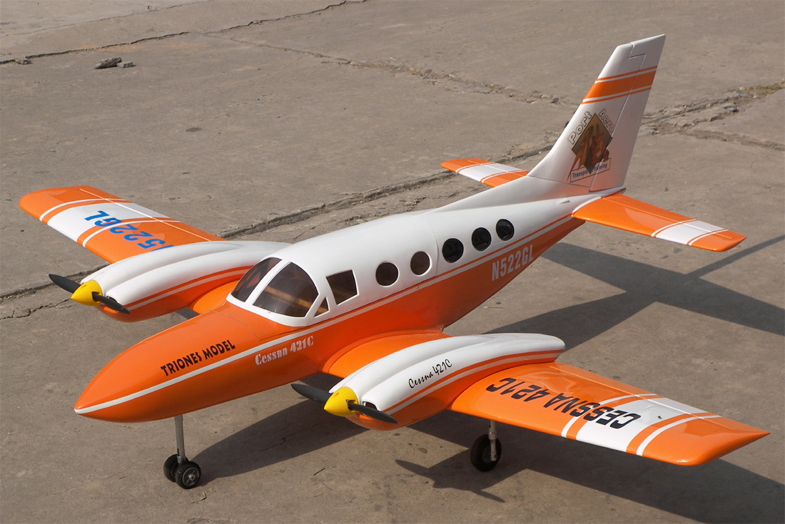 Cessna 421 71 Nitro Gas RC Airplane ARF Orange General Hobby Cessna 421 71 Nitro Gas RC Airplane ARF Orange General Hobby